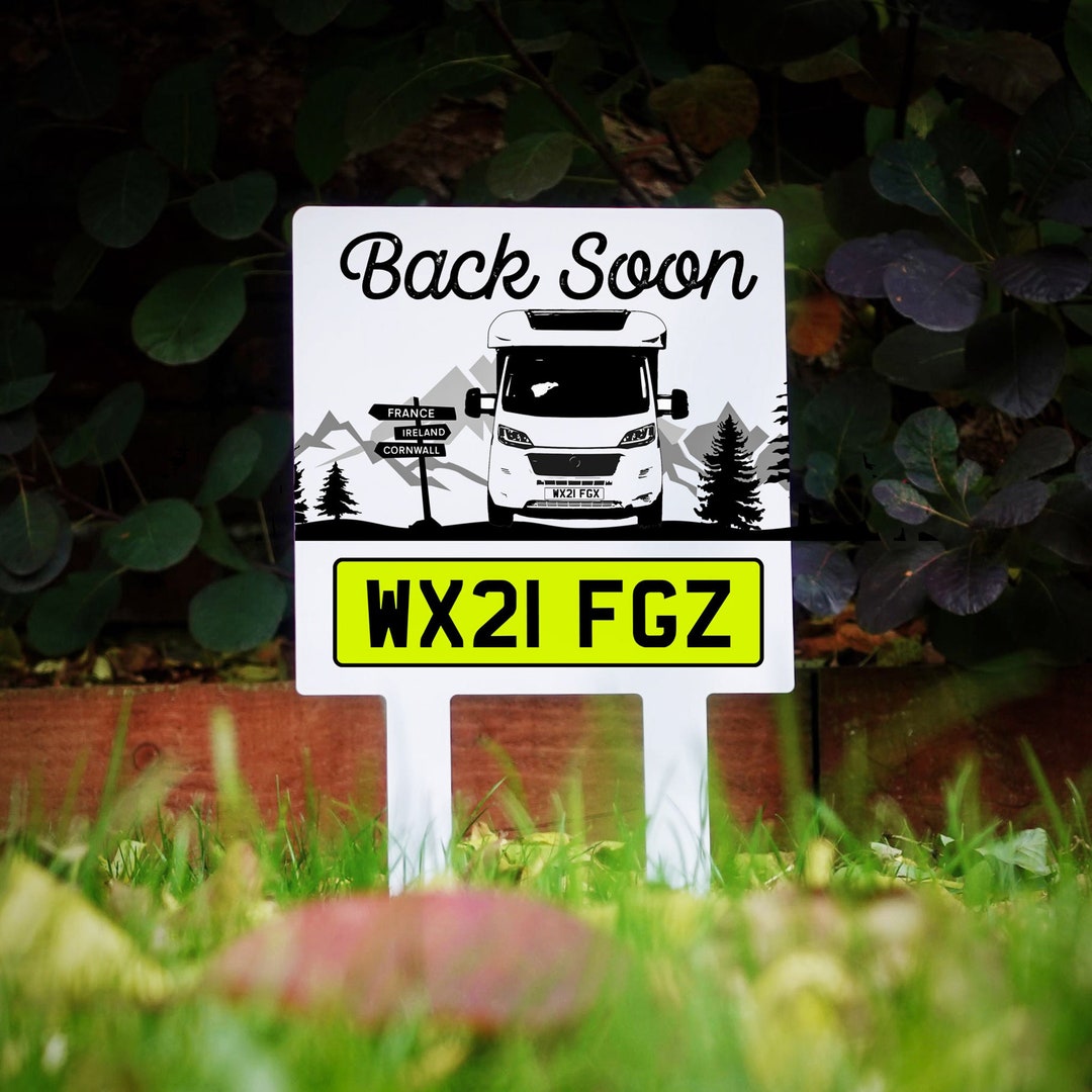 Motorhome Campsite Pitch Reserved Sign - Personalised Camper Van Sign ...