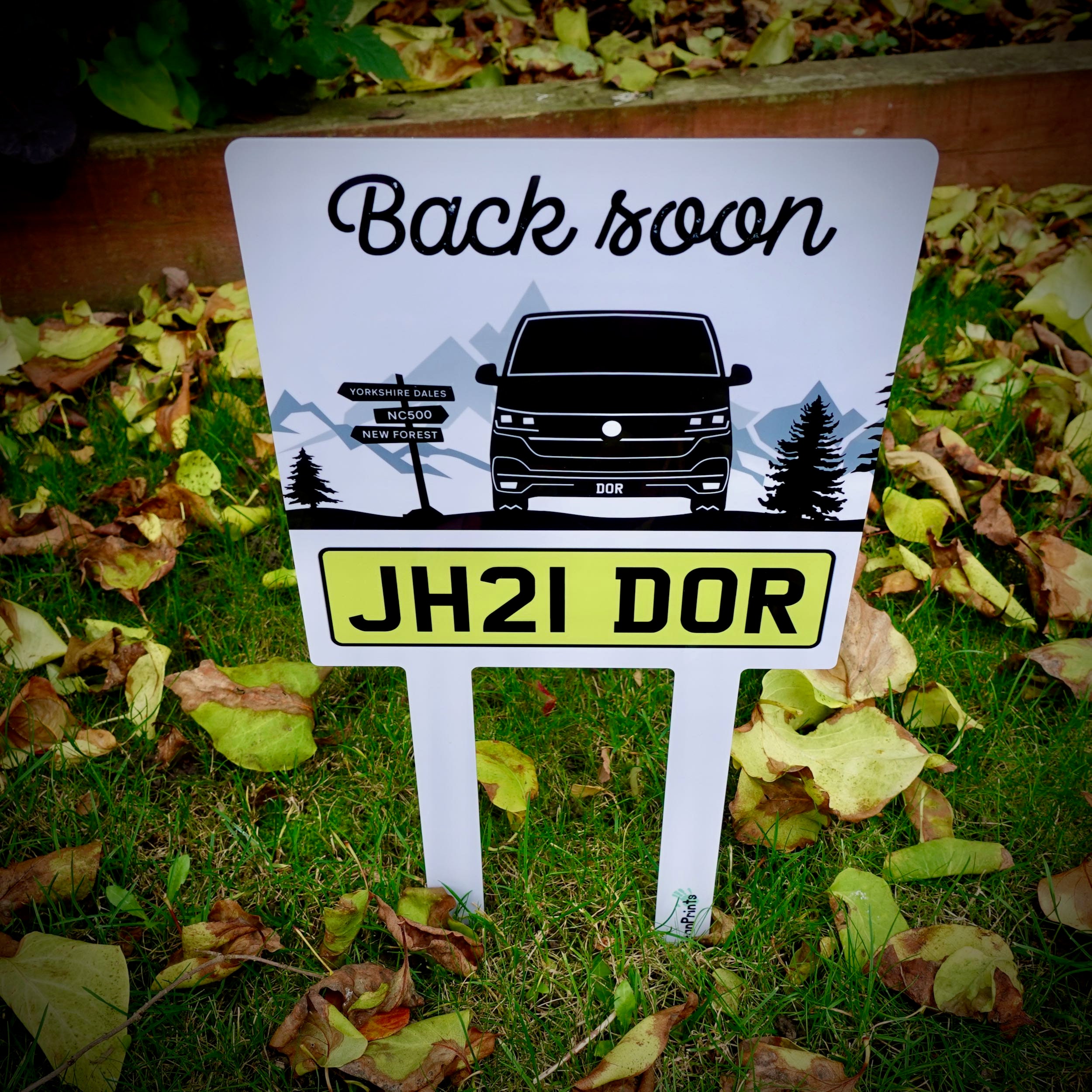 Campervan Campsite Pitch Reserved Sign - Personalised Camper Van Sign ...