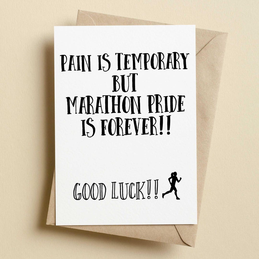 Good Luck for Your Marathon Card | Funny Running Card | Good Luck ...