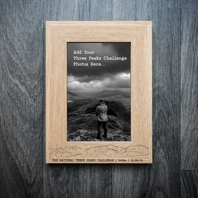 Personalised National Three Peaks Challenge Laser Engraved Frame ...