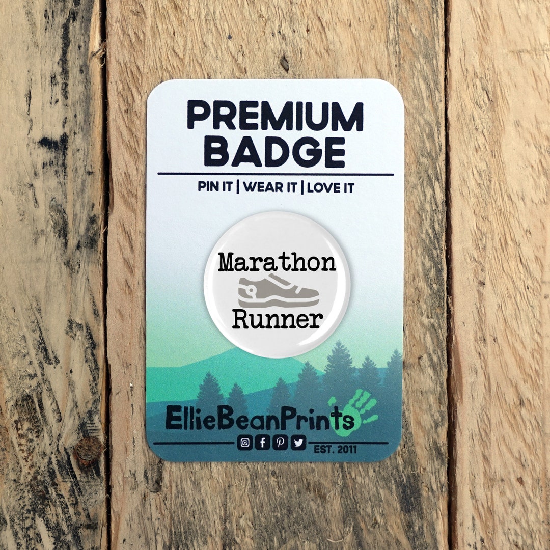 Marathon Runner Running Badge - 25mm/45mm/58mm Sizes - Etsy