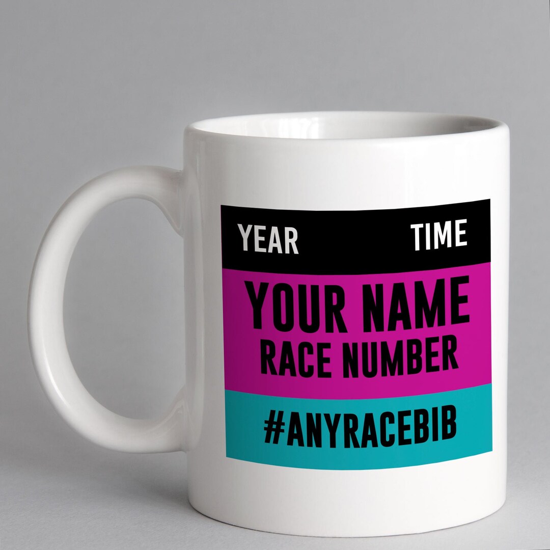 Personalised Race Bib Mug Runners Gift - Running Mug - Run - Runner ...