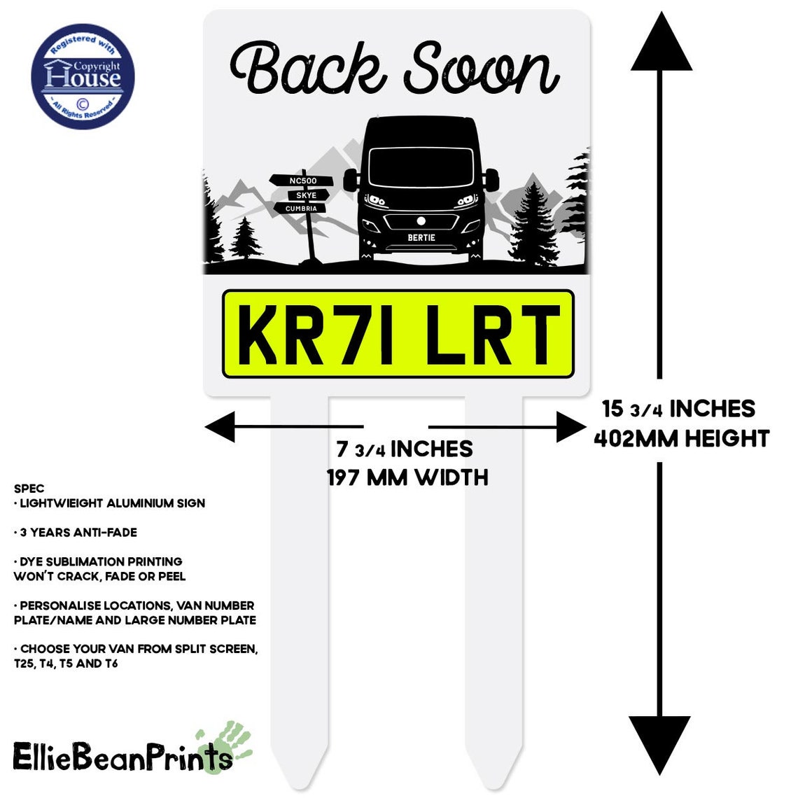 Campervan Campsite Pitch Reserved Sign Personalised Camper - Etsy