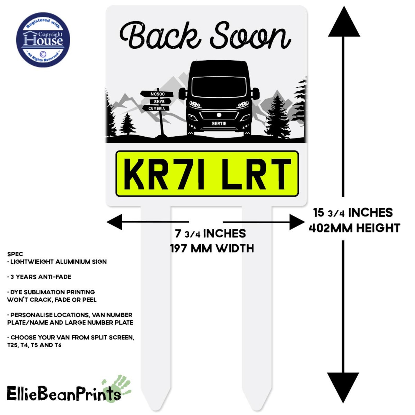 Campervan Campsite Pitch Reserved Sign Personalised Camper - Etsy