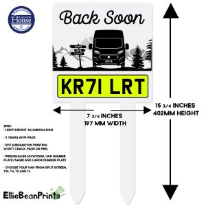 Campervan Campsite Pitch Reserved Sign - Personalised Camper Van Sign ...