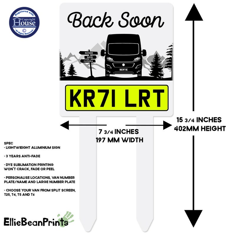 Campervan Campsite Pitch Reserved Sign Personalised Camper - Etsy