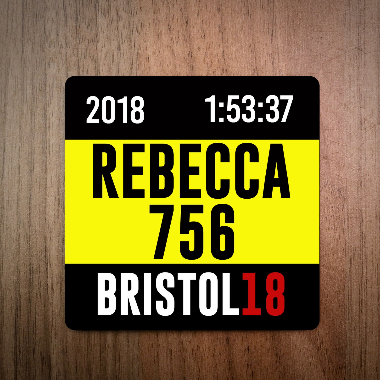Personalised Race Bib Coaster Match Any Race see Example - Etsy