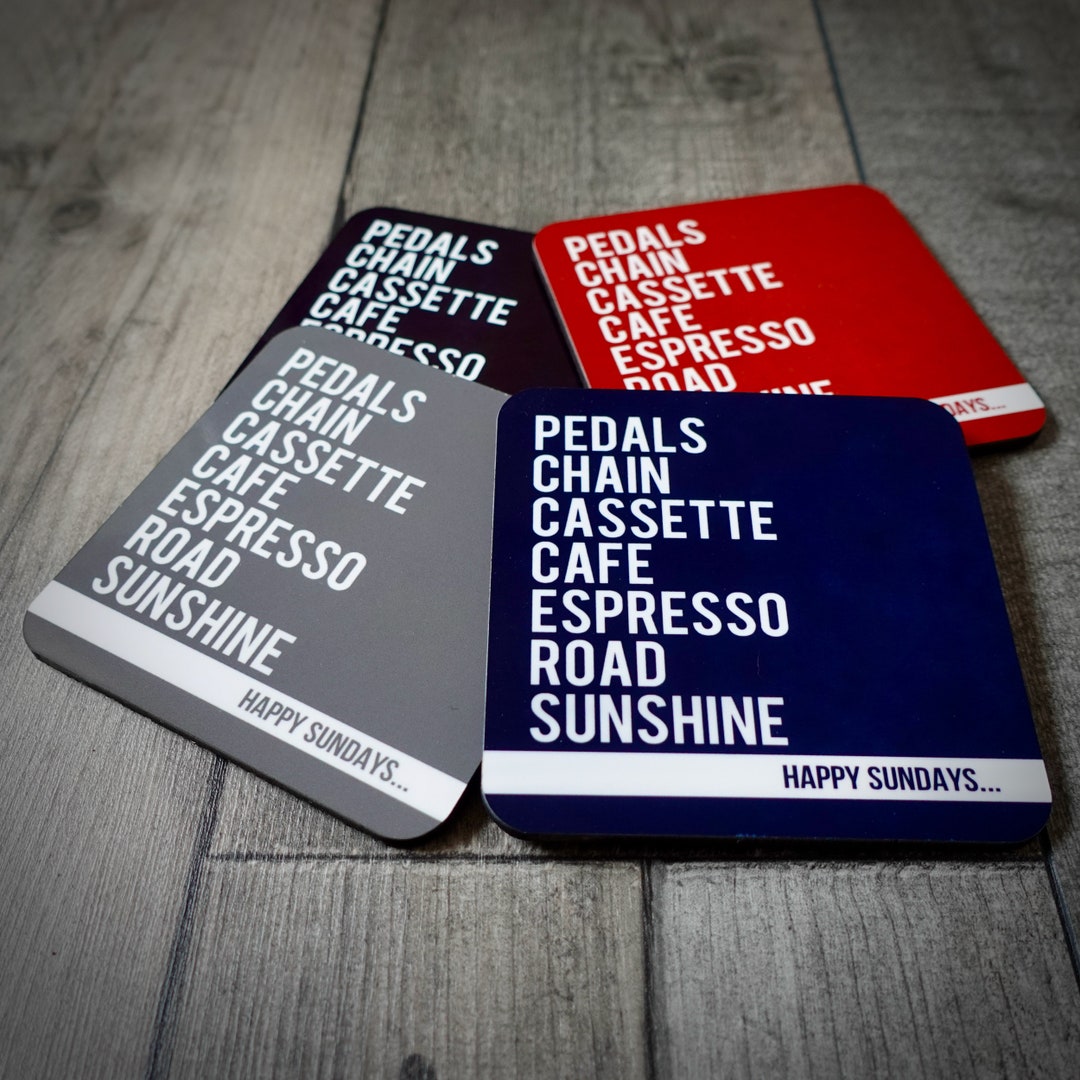 Happy Sundays Cycling Coaster Set - High Quality Cycling Coasters ...