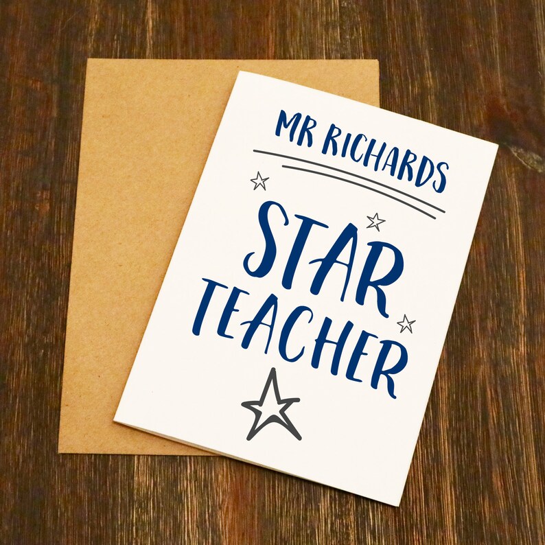 Star Teacher Personalised Teacher Card | Etsy UK