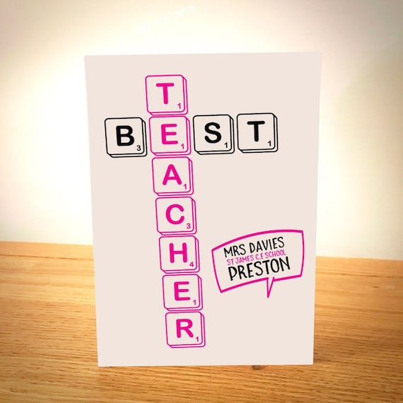 Best Teacher Personalised Teacher Card | Etsy UK