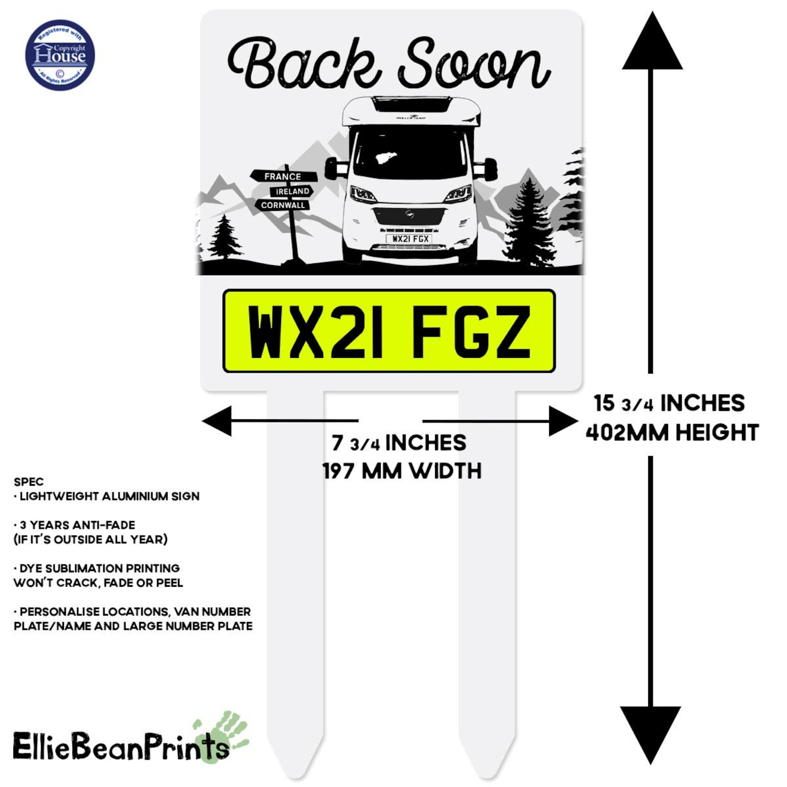 Motorhome Campsite Pitch Reserved Sign Personalised Camper - Etsy UK