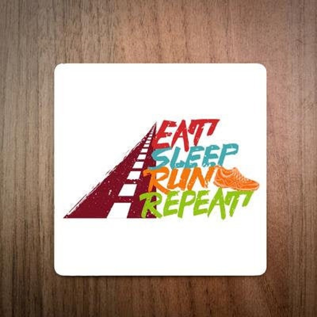 Eat Sleep Run Repeat Running Coaster Marathon Runner - Etsy UK