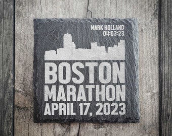 Boston, Personalized Marathon Glass, Custom Marathon Beer Glass ...