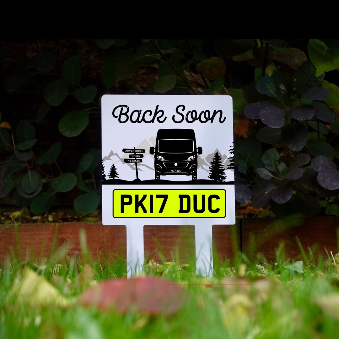 Campervan Campsite Pitch Reserved Sign - Personalised Camper Van Sign ...