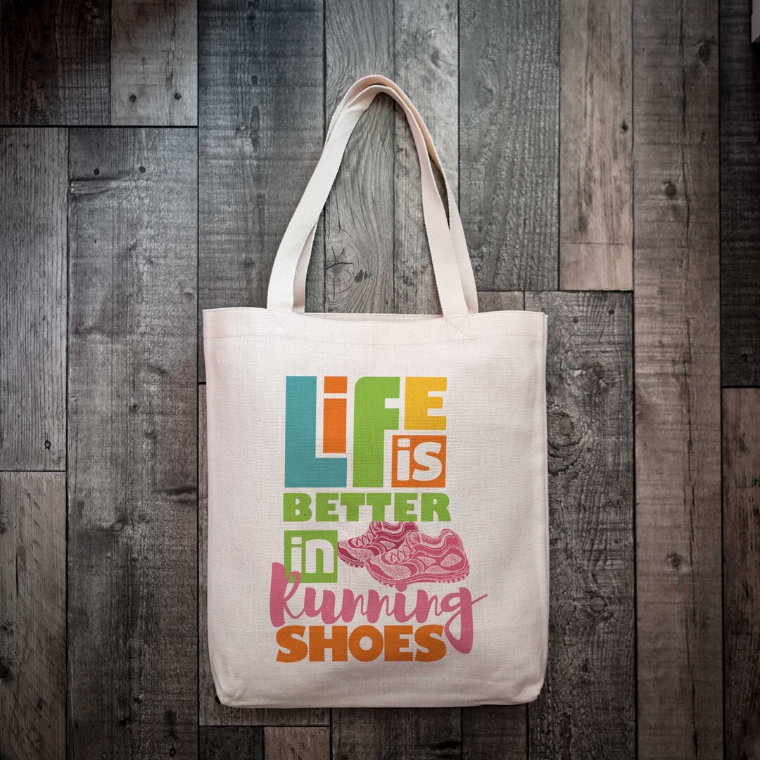 Life is Better in Running Shoes Tote Bag Runners Gift Running Tote Bag ...