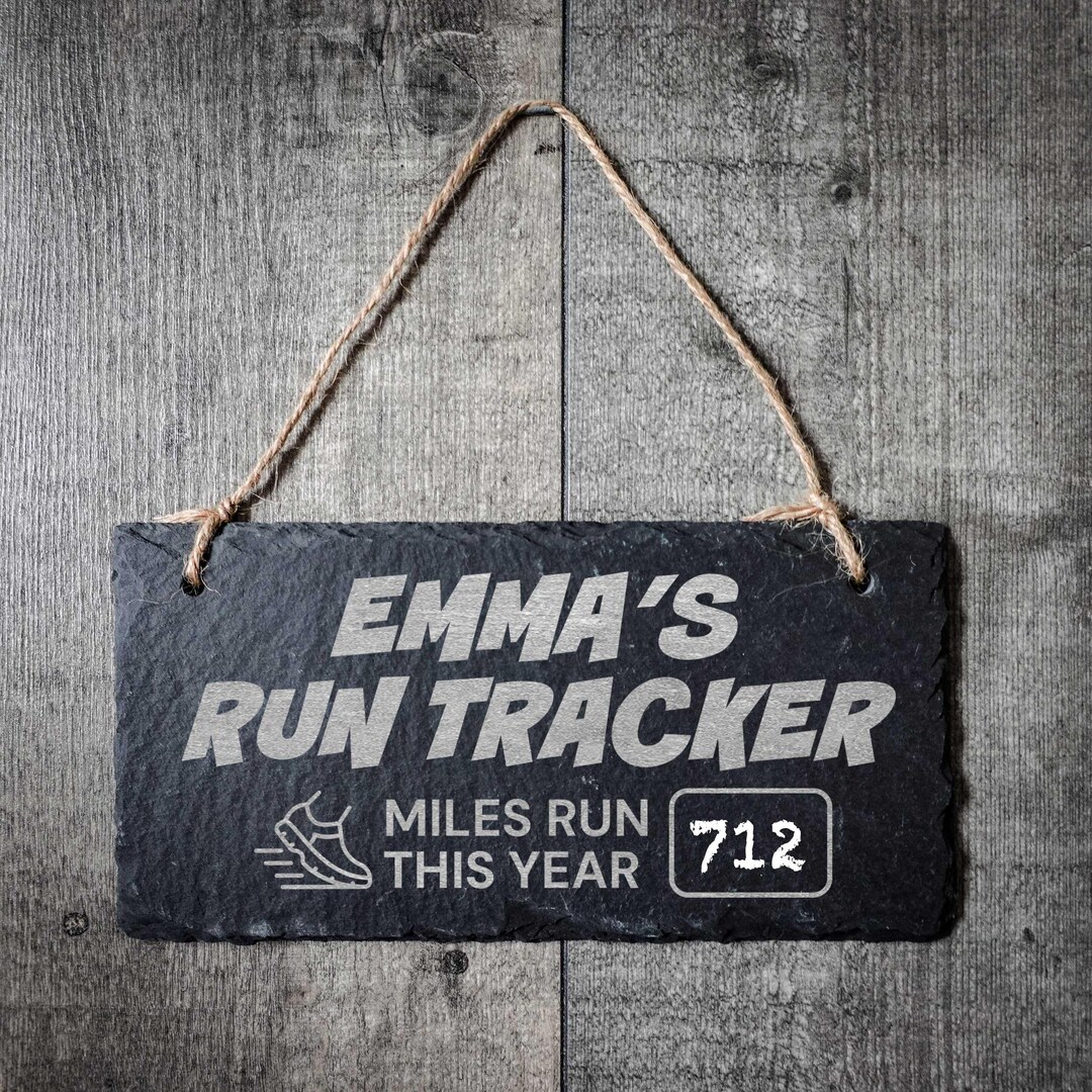 Personalised Run Tracker Miles/km Run This Year Chalkboard - Etsy