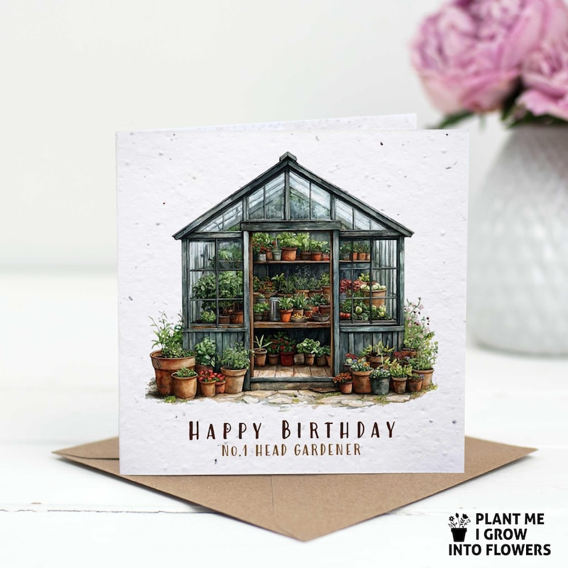 Greenhouse Garden Card - Etsy UK