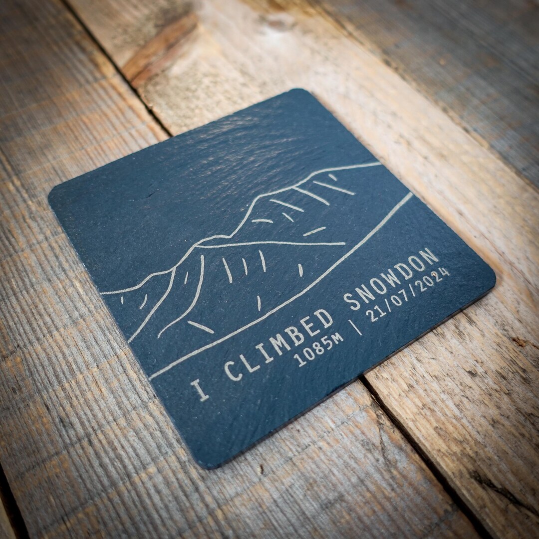 Genuine Welsh Slate Personalised I Climbed Snowdon (yr Wyddfa) Slate ...