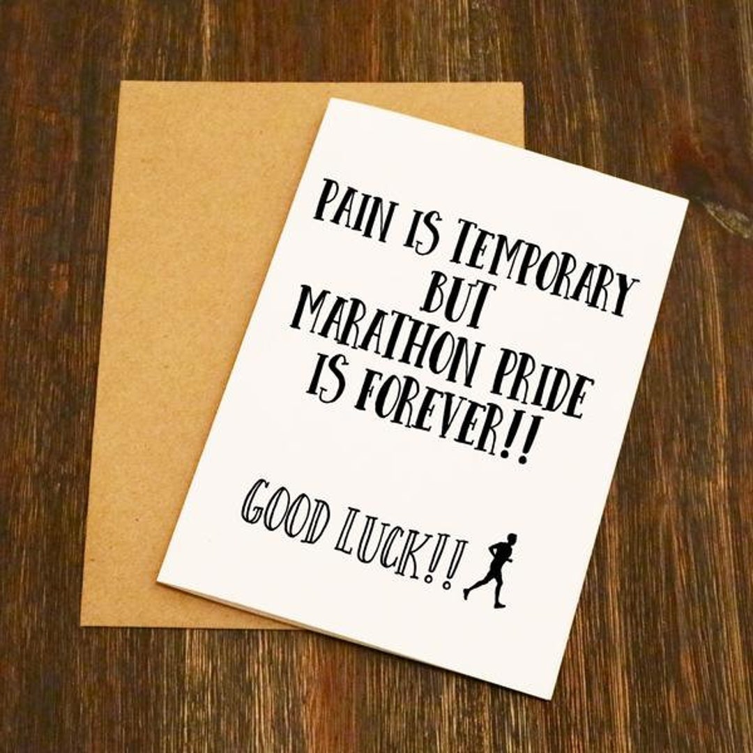 Good Luck for Your Marathon Runners Men's Card Funny running Card ...