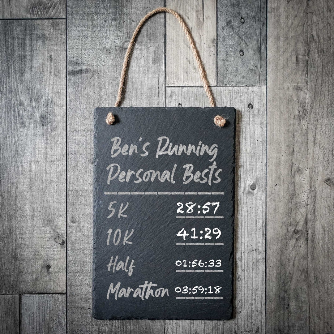 Personalised Personal Bests Slate Running Chalkboard - PR Board - PR ...