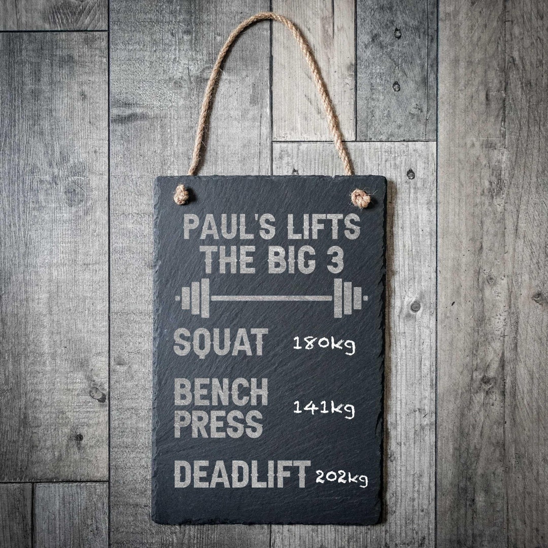 Personalised Personal Bests the Big Three Lifts Weight Lifting PB Chalk ...