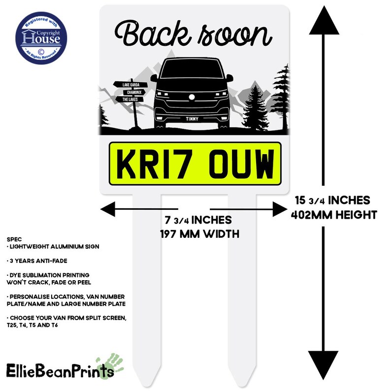 Campervan Campsite Pitch Reserved Sign Personalised Camper - Etsy UK