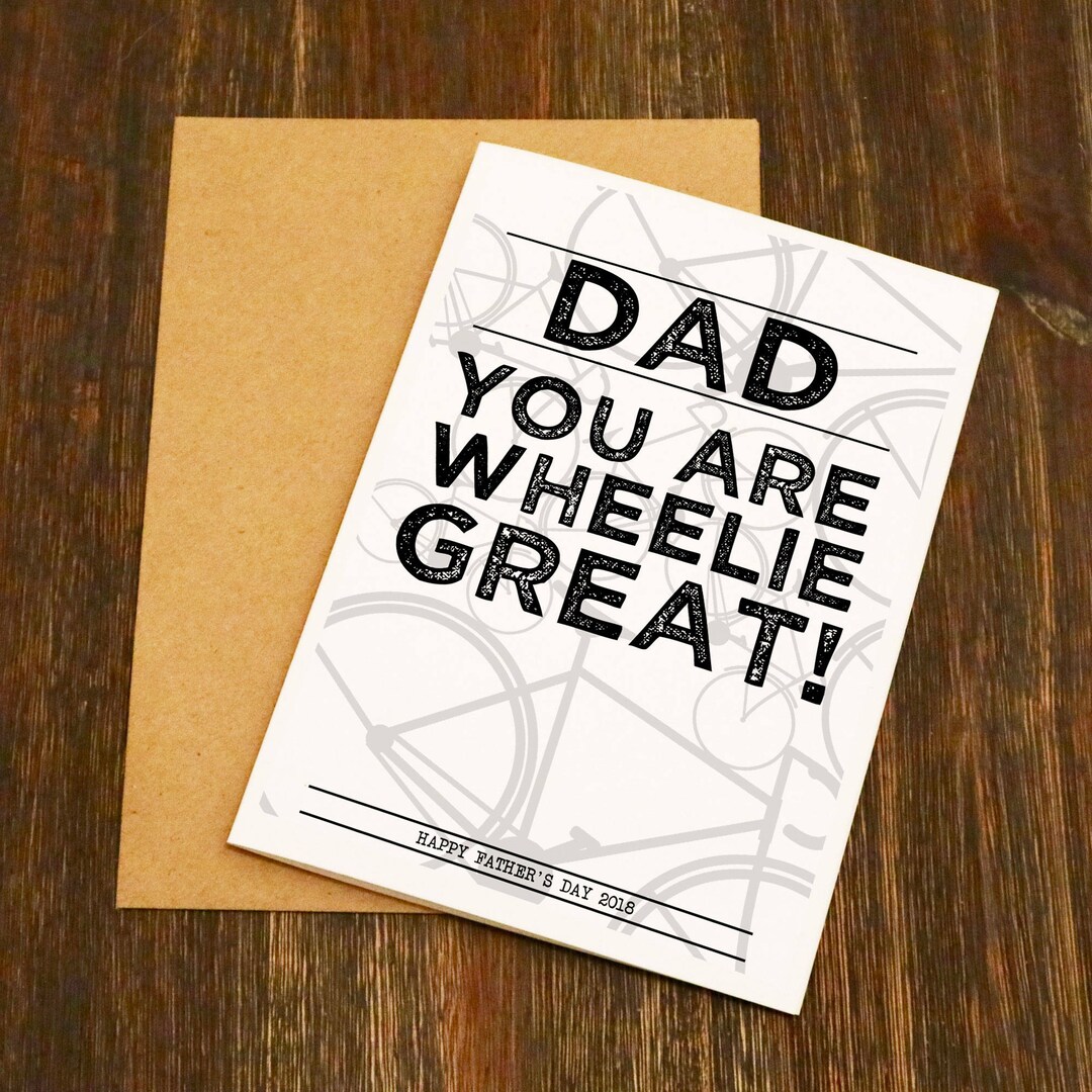 Dad You Are Wheelie Great Funny Fathers Day Card Cycling - Etsy Canada