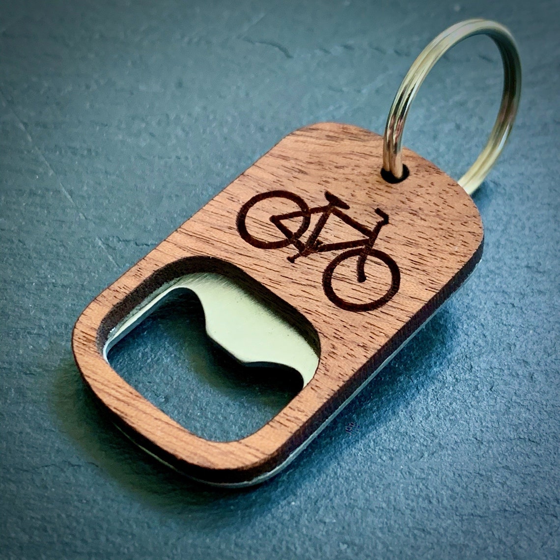 Wooden Bike Key Ring Bottle Opening Stainless Backed - Etsy UK