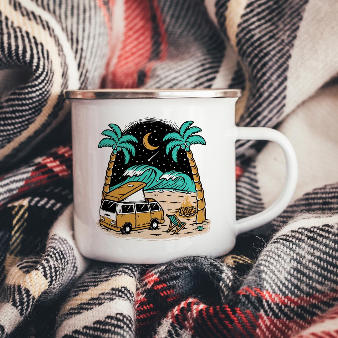Starlight Pop Top Campervan Enamel Camper Mug | Camper Van Gift | Tin ...