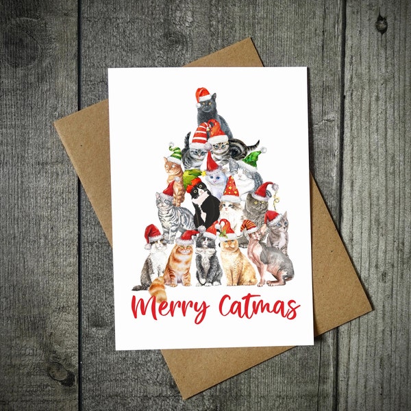 Cat Christmas Cards - Etsy