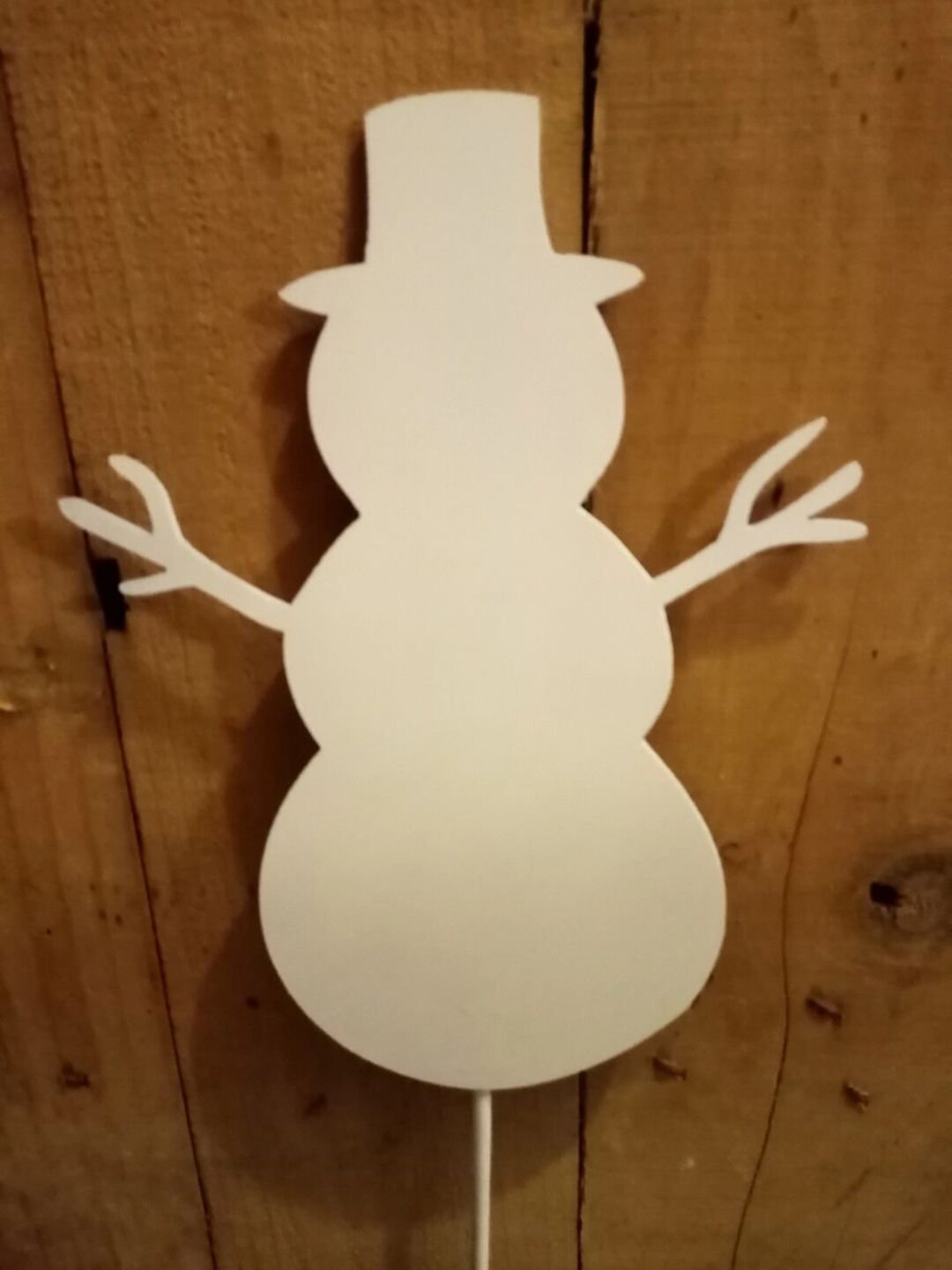 Snowman Silhouette Garden Stake Jolly Snowman Stake Christmas Snowman ...