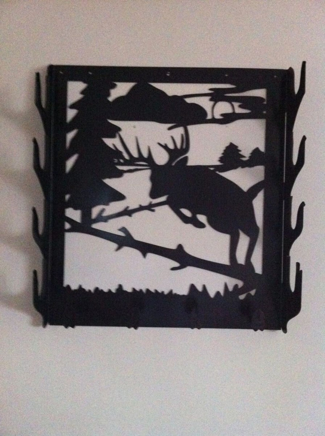 Deer Scene Metal Gun Rack With Hanging Hooks - Etsy