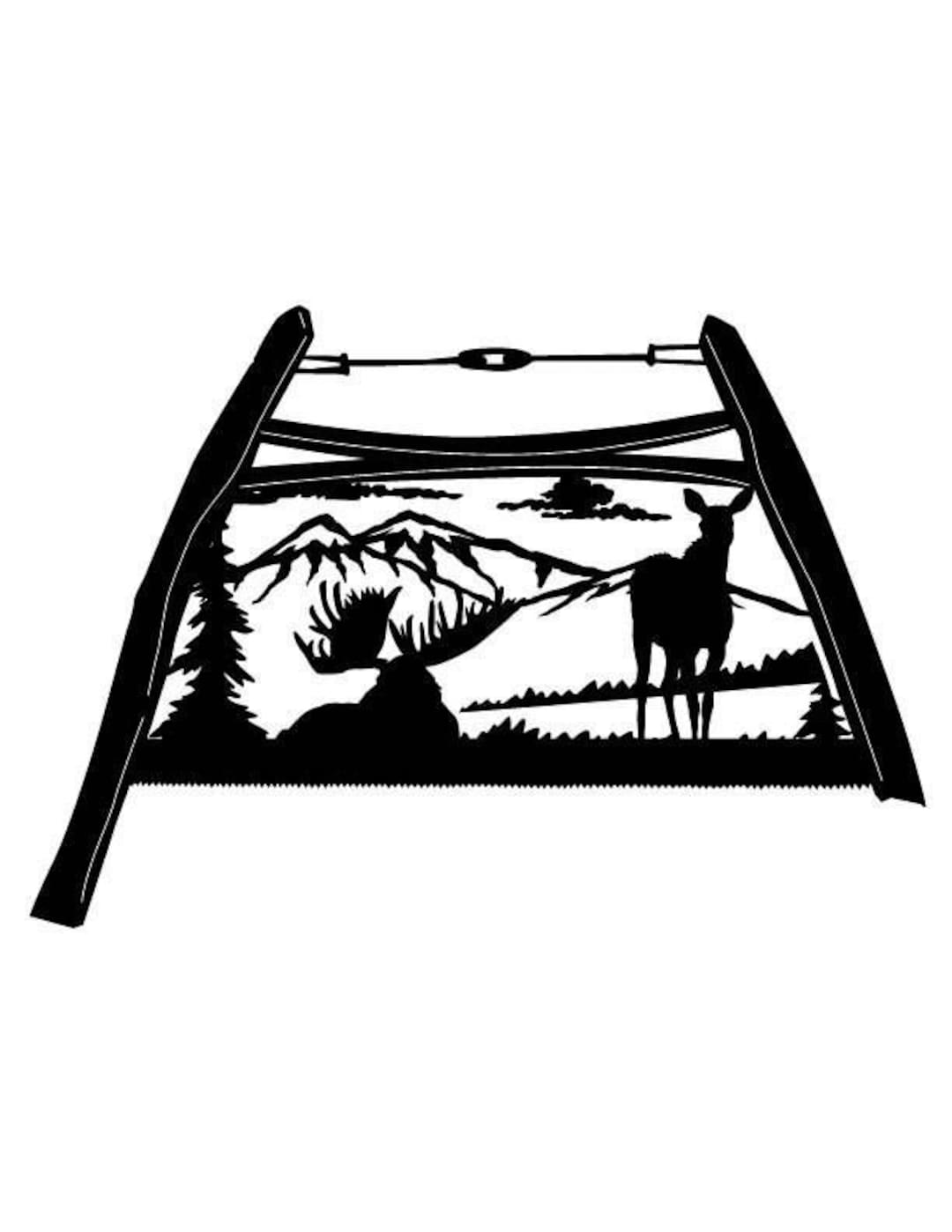 Metal Bow Saw Cow Moose and Bull Moose - Etsy