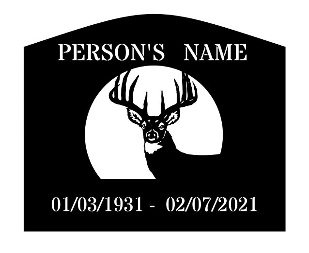 Custom Deer Head Graveside Memorial Grave Marker Deer Hunter Graveside ...