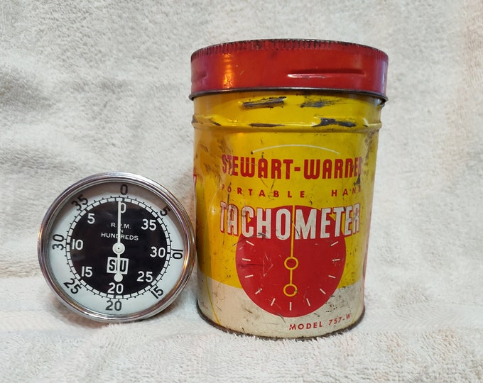 1950's Stewart-warner 757-W Portable Hand Tachometer in Original Tin - Etsy