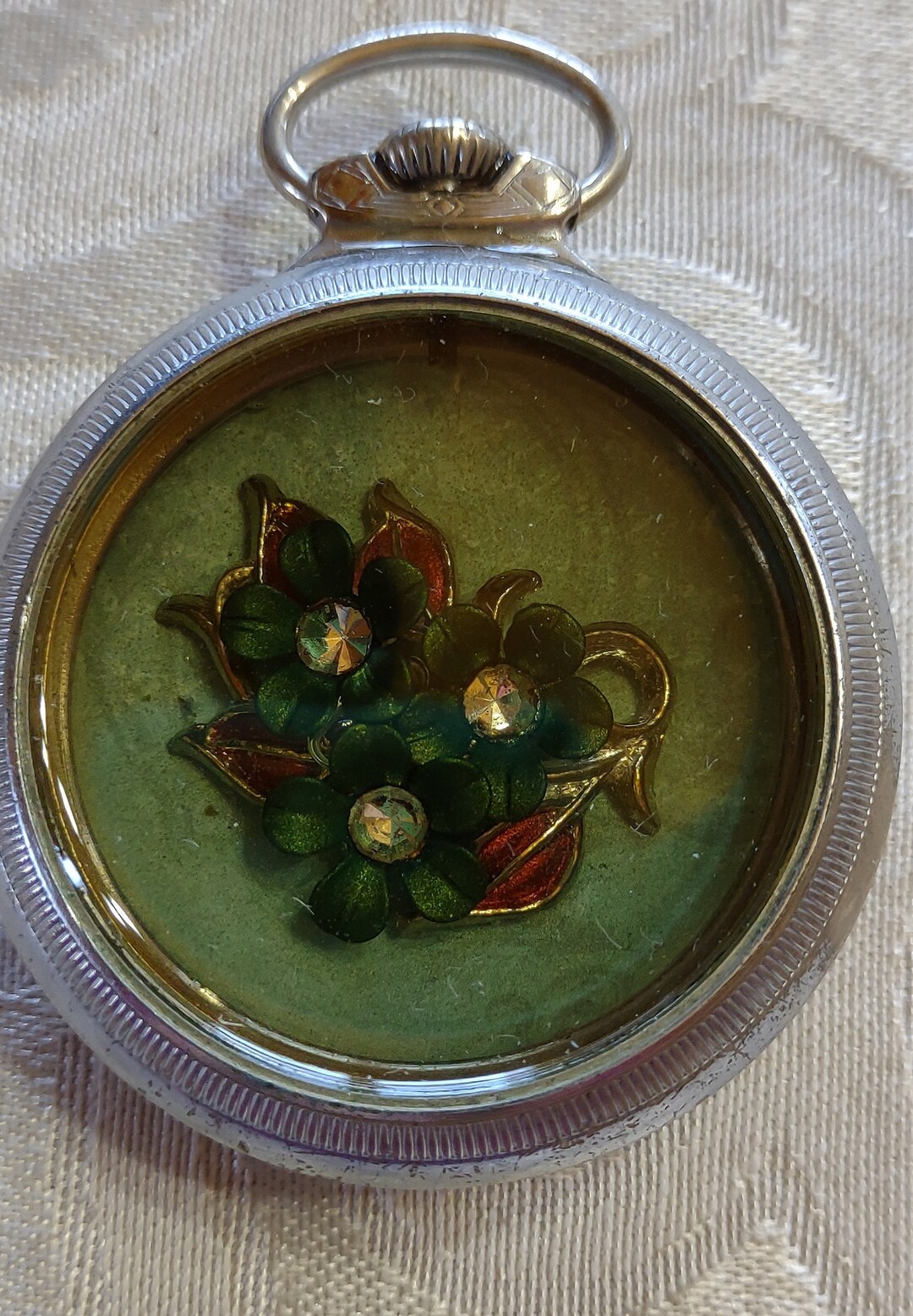 Antique Pocket Watch Steampunk Décor Repurposed Pocket Watch Floral ...
