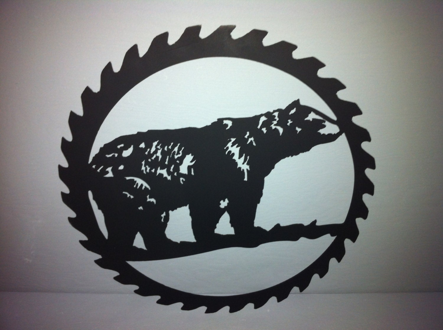 Bear Saw Blade Metal Wall Decor Full Body Bear Metal Saw Blade - Etsy