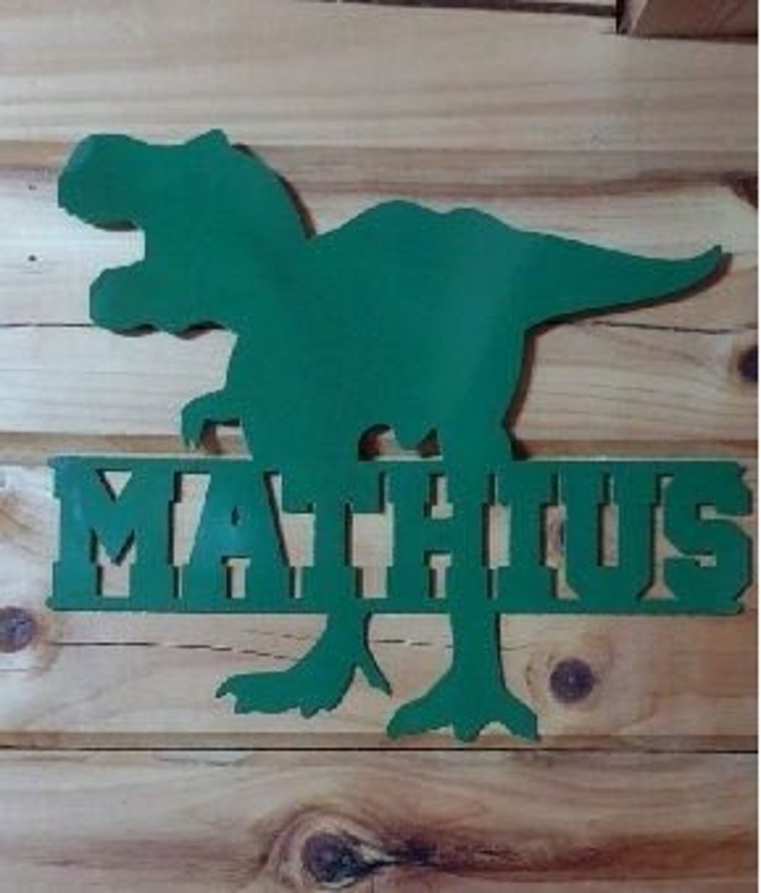 Custom T-rex Name Sign: Steel Dinosaur Boys Room Decor - Etsy