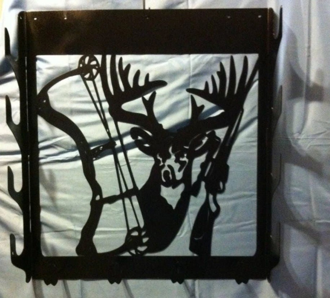 Metal Gun Rack With Deer Gun Bow 4 Gun 14 Ga Steel Gun Rack - Etsy