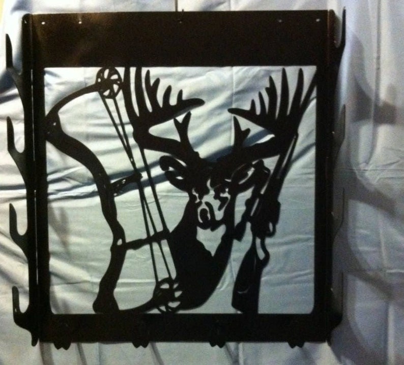 Metal Gun Rack With Deer Gun Bow 4 Gun 14 Ga Steel Gun Rack - Etsy