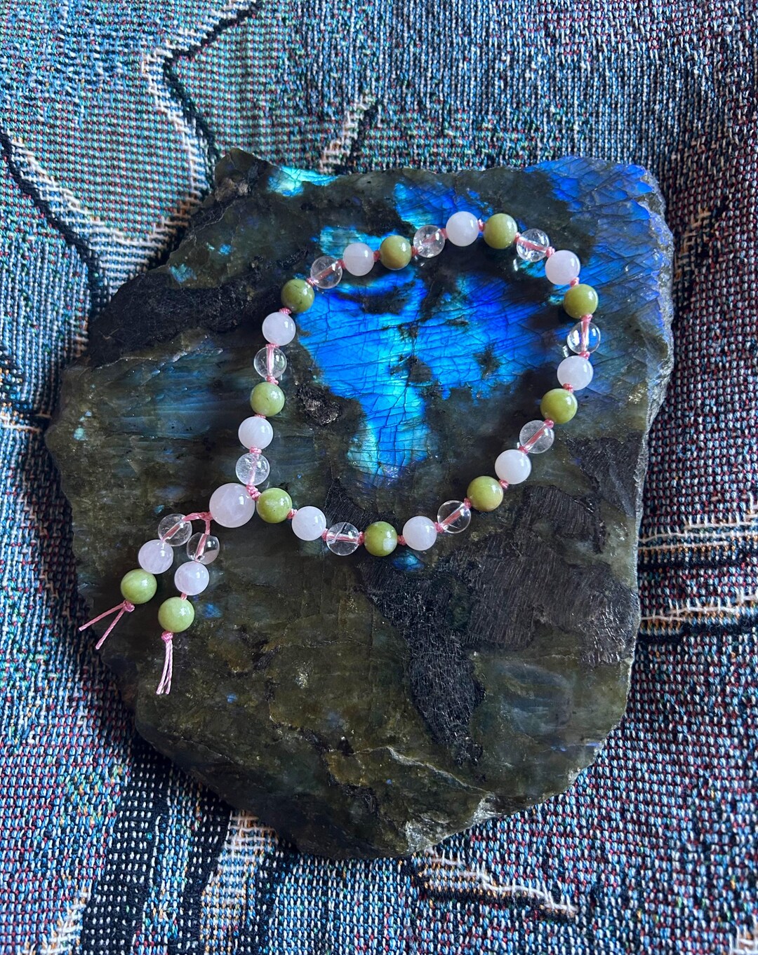 Grief & Heart Healing Pocket Mala ~heart Chakra ~peridot/rose Quartz ...