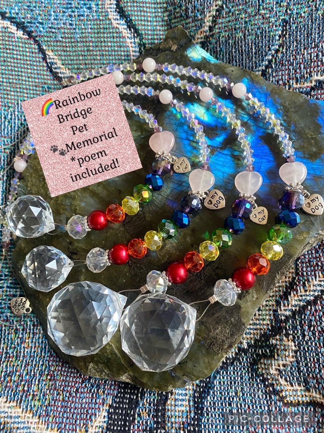Rainbow Bridge Crystal Prism Suncatcher 20/30mm Prism loss of Pet dog ...