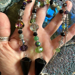 Black Onyx Crystal Pendulums 39x14mm Pendulum crystal Beadwork divination Tools yes/no Questions ...