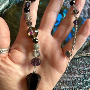 Black Onyx Crystal Pendulums 39x14mm Pendulum crystal Beadwork divination Tools yes/no Questions ...