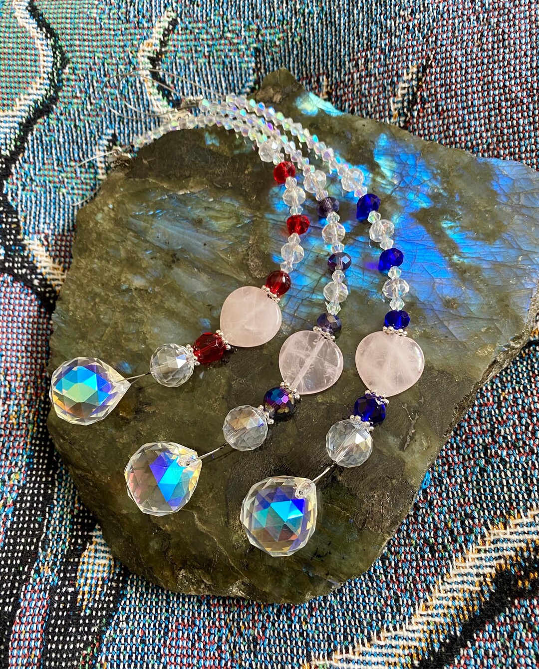 Rose Quartz Heart Crystal Suncatcher ~20mm Prism Sparkly Suncatcher ...