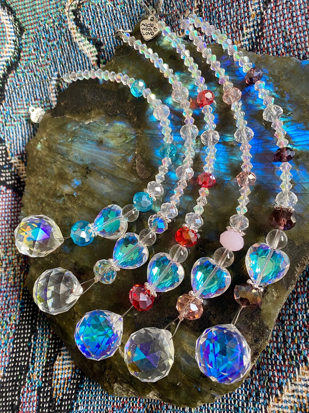 Crystal Heart Suncatcher valentines Day Gift 20mm AB Prism Sparkly ...