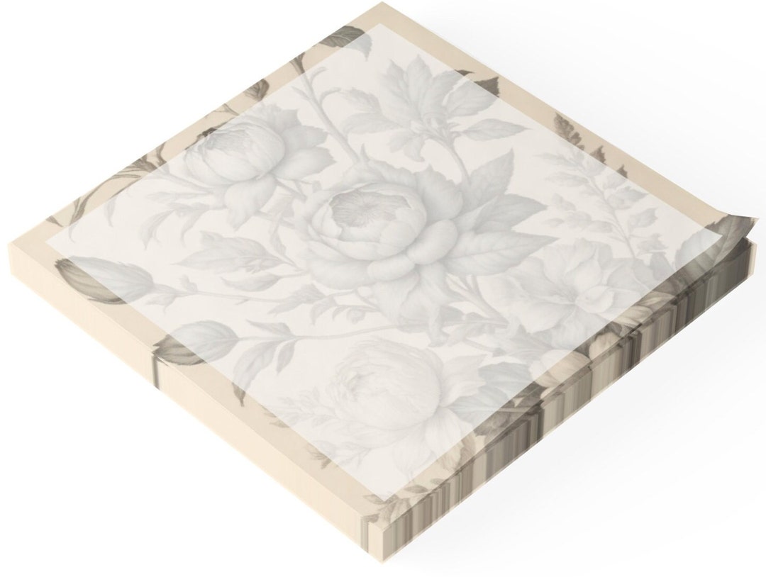 Vintage Floral Botanical Post-it® Note Pad, 3x3 or 4x4 Designer Sticky ...