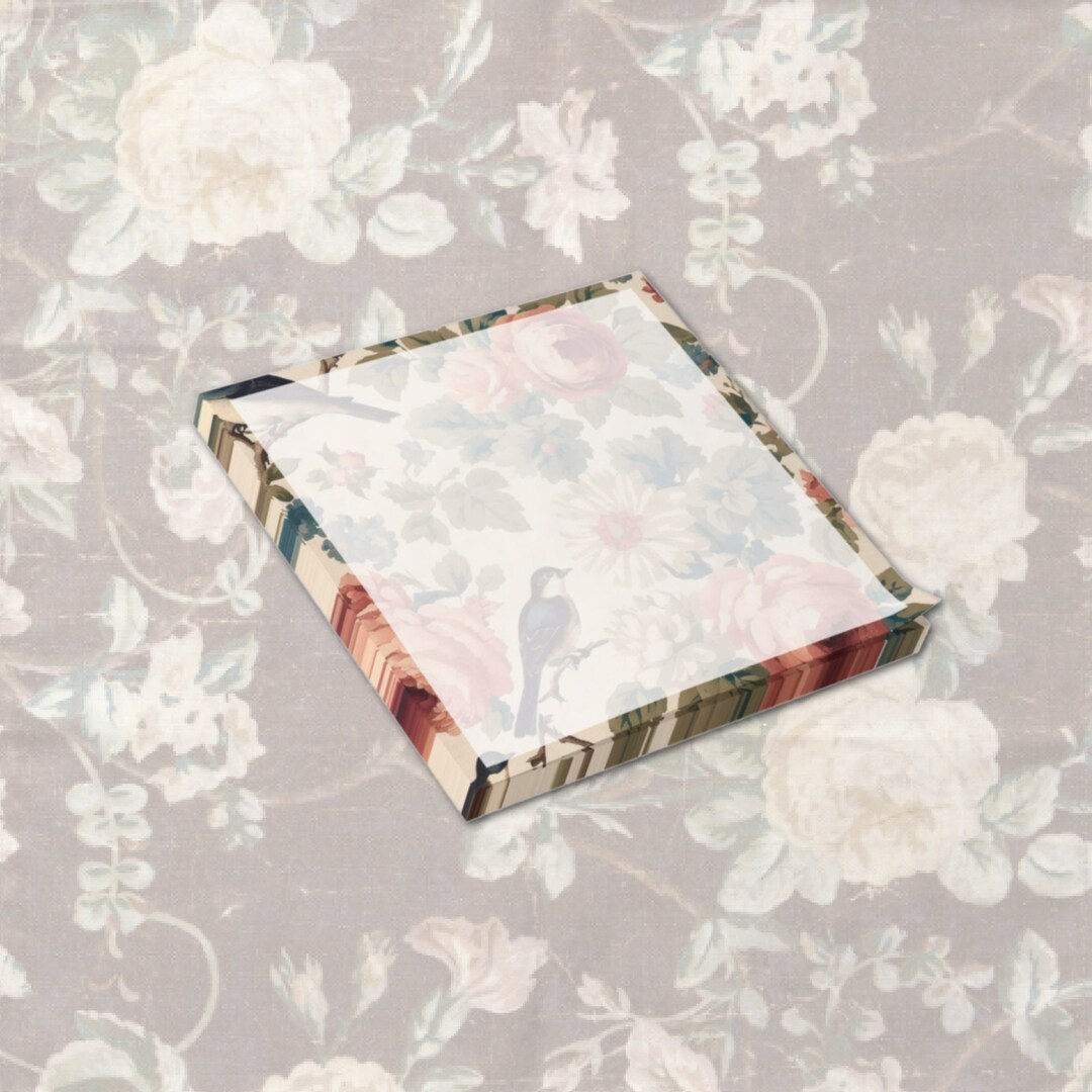 Birds and Florals Post-it® Note Pad, 3x3 or 4x4 Designer Sticky Notes ...