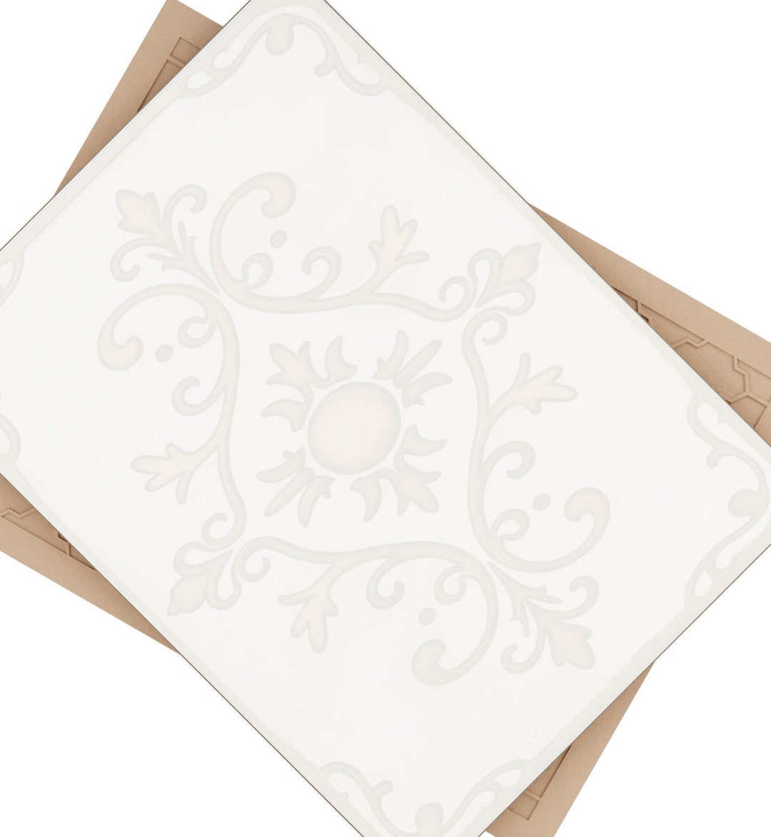 French Motif Ceramic Tile 6x8 Wall Tile Cream on White Tile French ...