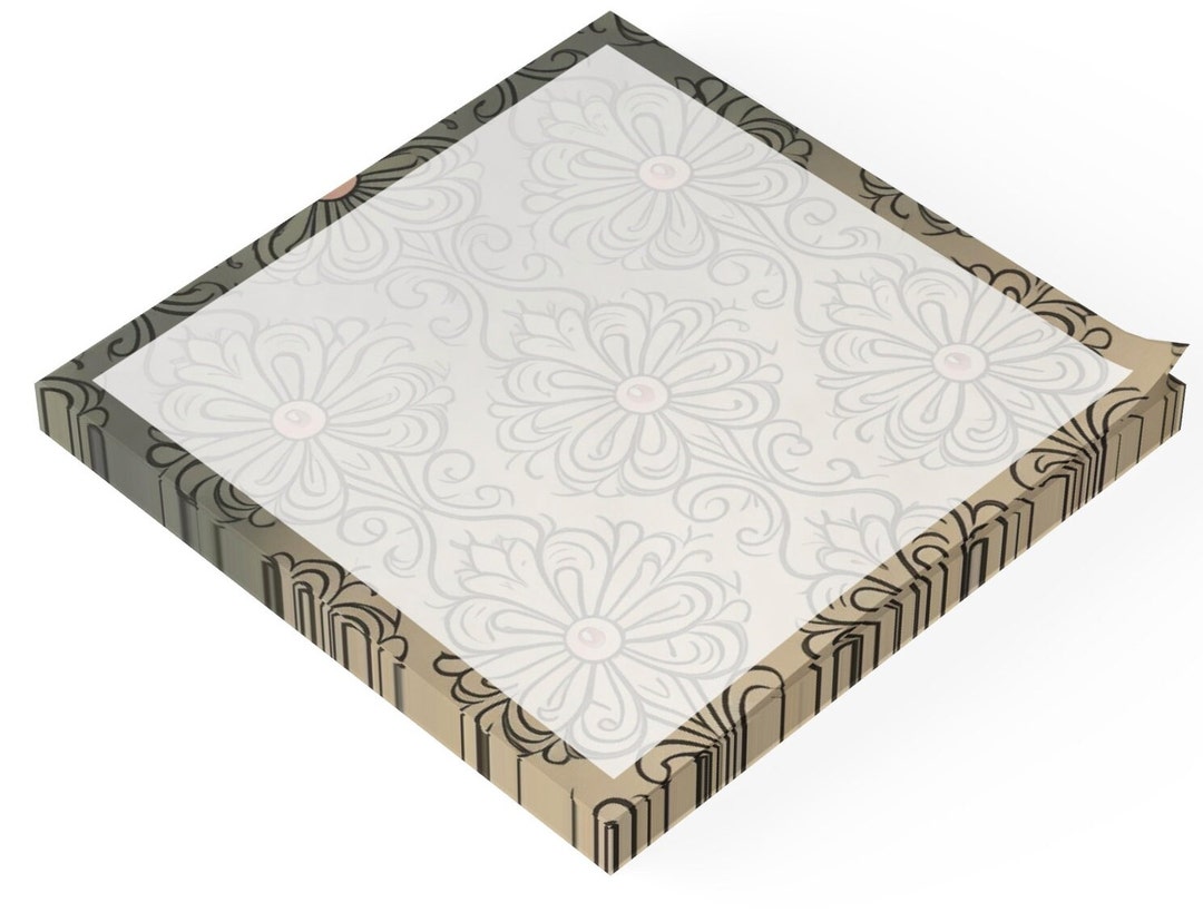 Bronze Flower Doodles Post-it® Note Pad, 3x3 or 4x4 Designer Sticky ...